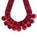 Handmade Red Velvet Necklace With Wooden Beads – Elegant Textile ...