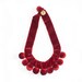 Handmade Red Velvet Necklace With Wooden Beads – Elegant Textile ...