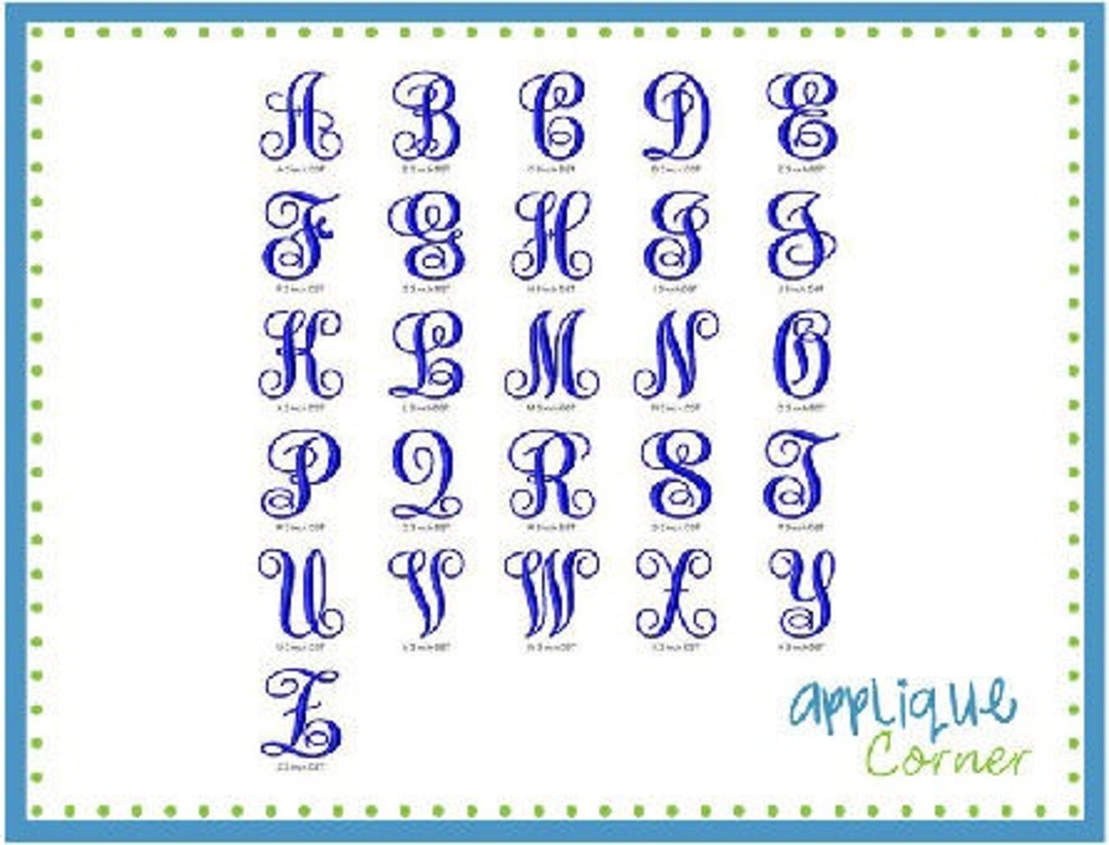 Add Cursive "elegant" Three Letter Monogram Initials to Your Item - Etsy