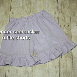 Seersucker Ruffle Shorts Blue, Pink, Khaki, Gray, Navy or Lime Sz 12m ...