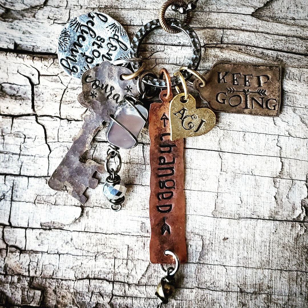 Custom Necklace; Personalized Jewelry; Inspirational Gift ; Mixed Media ...