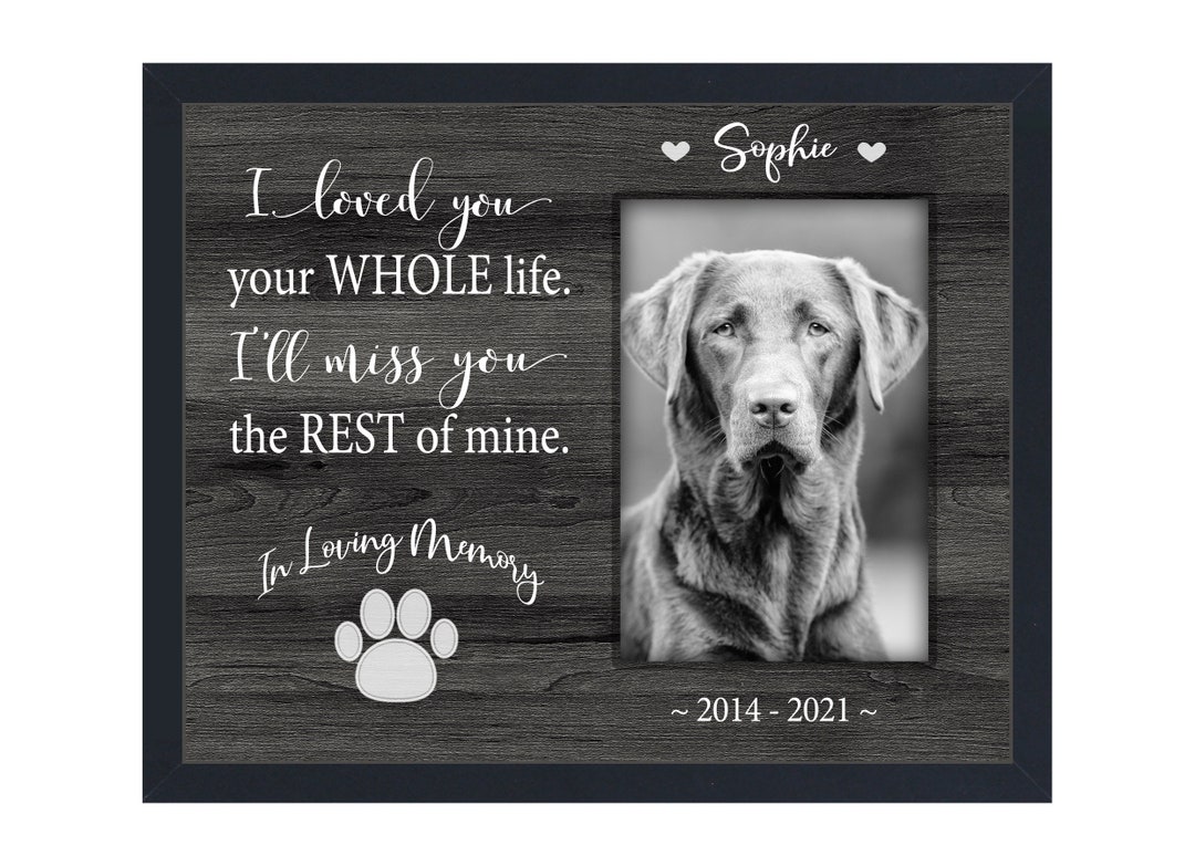 Custom Dog Frame for Loss of Pet, Memorial Picture Frame, Bereavement ...