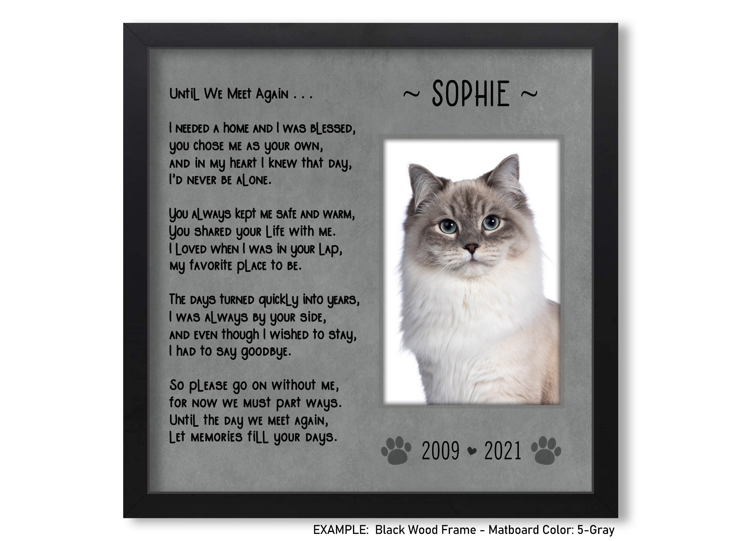 Cat Frame Cat Died Gift Cat Memorial Gift Cat Memorial | Etsy