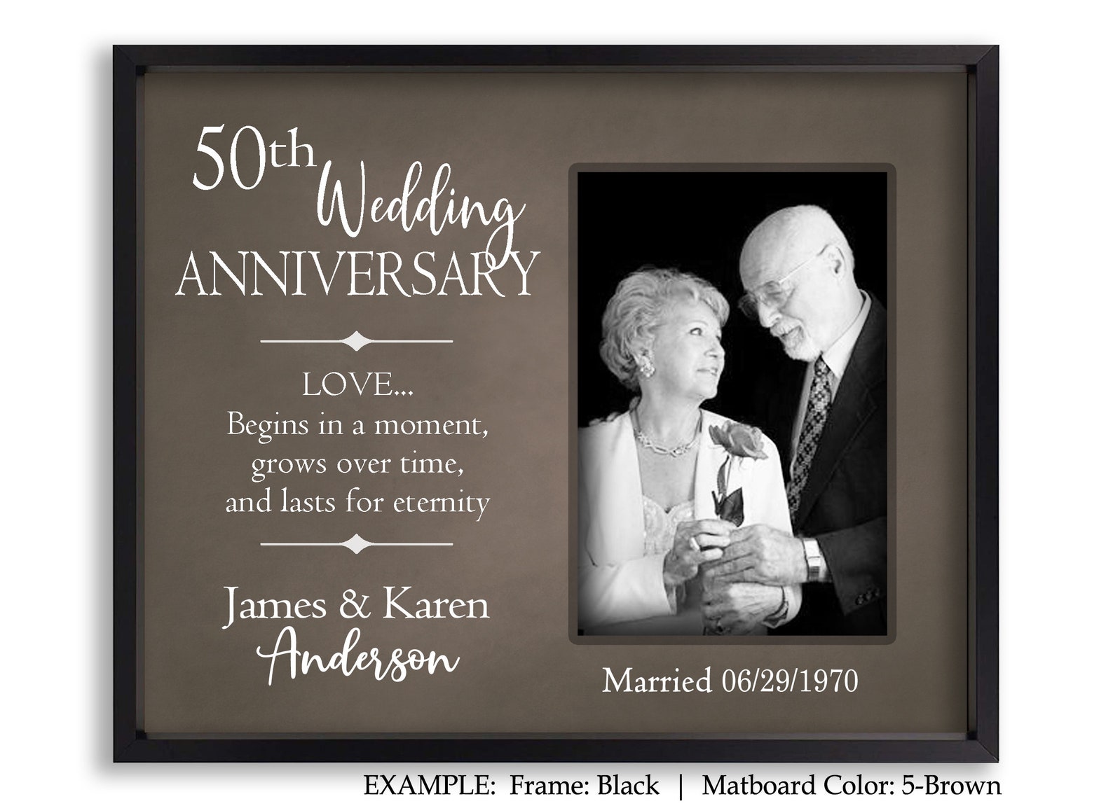 Personalized Wedding Anniversary picture frame wedding | Etsy