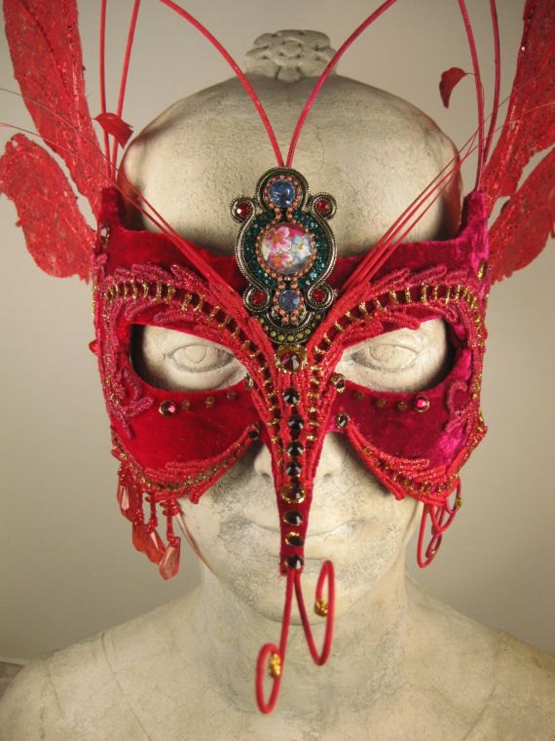 Red Faerie Masquerade Mask - Etsy