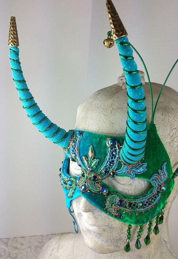 Blue/green Costume Mask//costume Mask//mask Masquerade//mask | Etsy