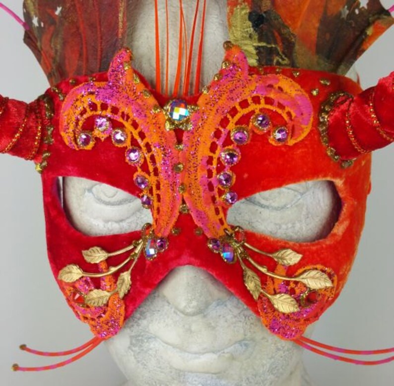 Orange Masquerade Mask//masquerade Mask Orange//mask | Etsy