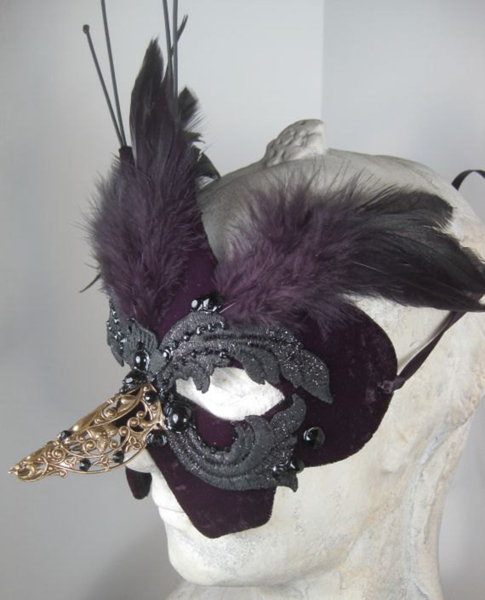 Black Raven Masquerade Mask//black Masquerade Mask//masquerade - Etsy