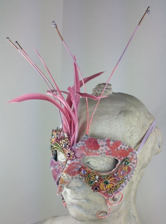 Pink Masquerade Mask//masquerade Mask Pink//flower Masquerade | Etsy