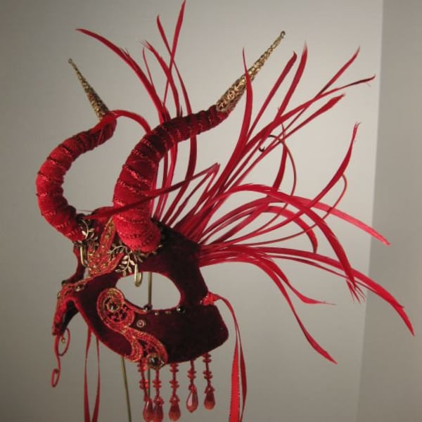 Red Masquerade Mask - Etsy