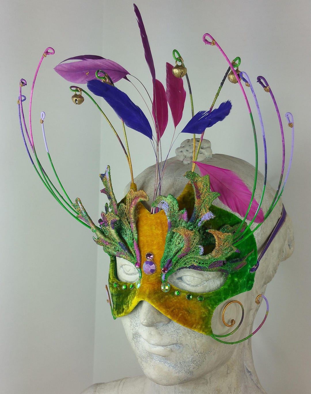 Green Rainbow Leaf Masquerade Mask: Hand-dyed Silk Velvet - Etsy