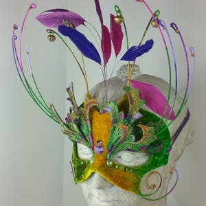 Green Rainbow Leaf Masquerade Mask: Hand-dyed Silk Velvet - Etsy
