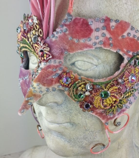 Pink Masquerade Mask//masquerade Mask Pink//flower Masquerade | Etsy