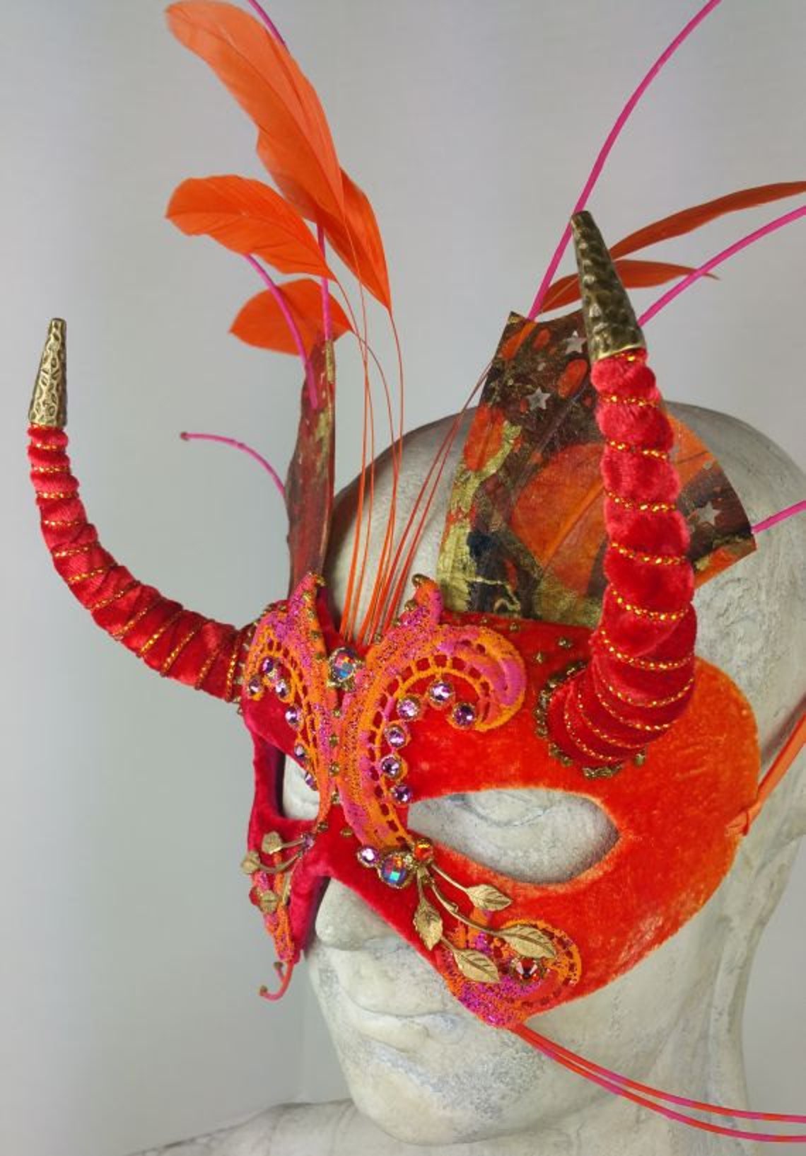 Orange Masquerade Mask//masquerade Mask Orange//mask | Etsy