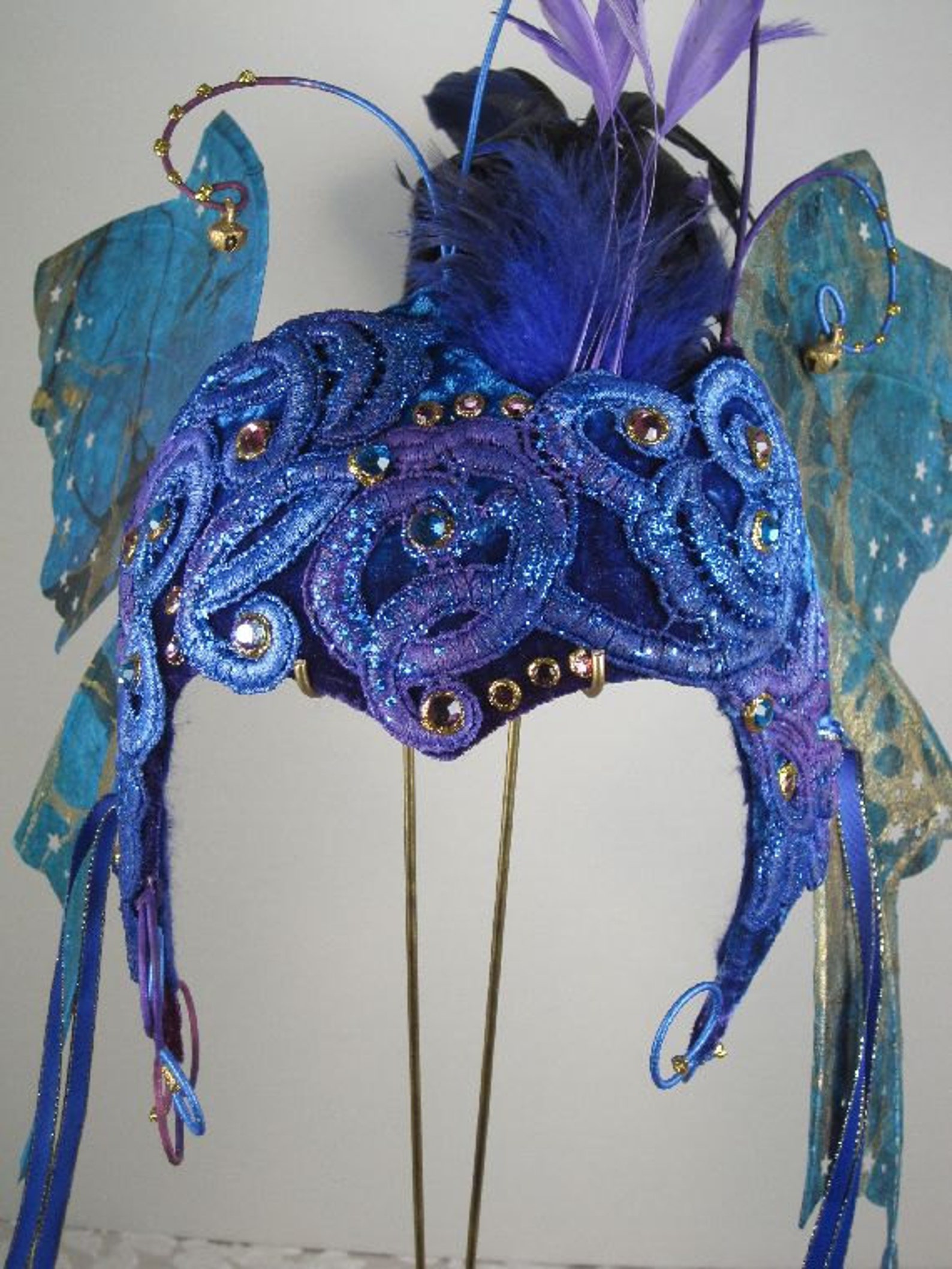 Blue Masquerade Headpiece//masquerade Headpiece Blue// | Etsy