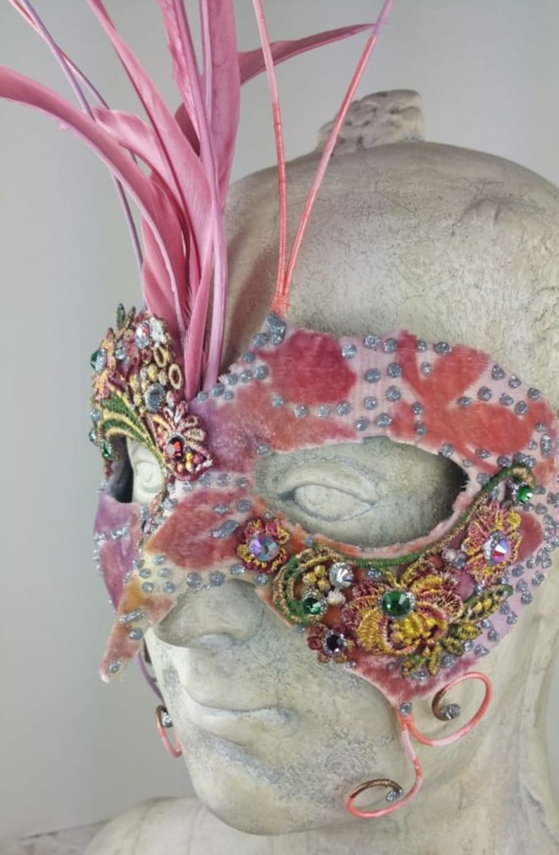 Pink Masquerade Mask//masquerade Mask Pink//flower Masquerade - Etsy