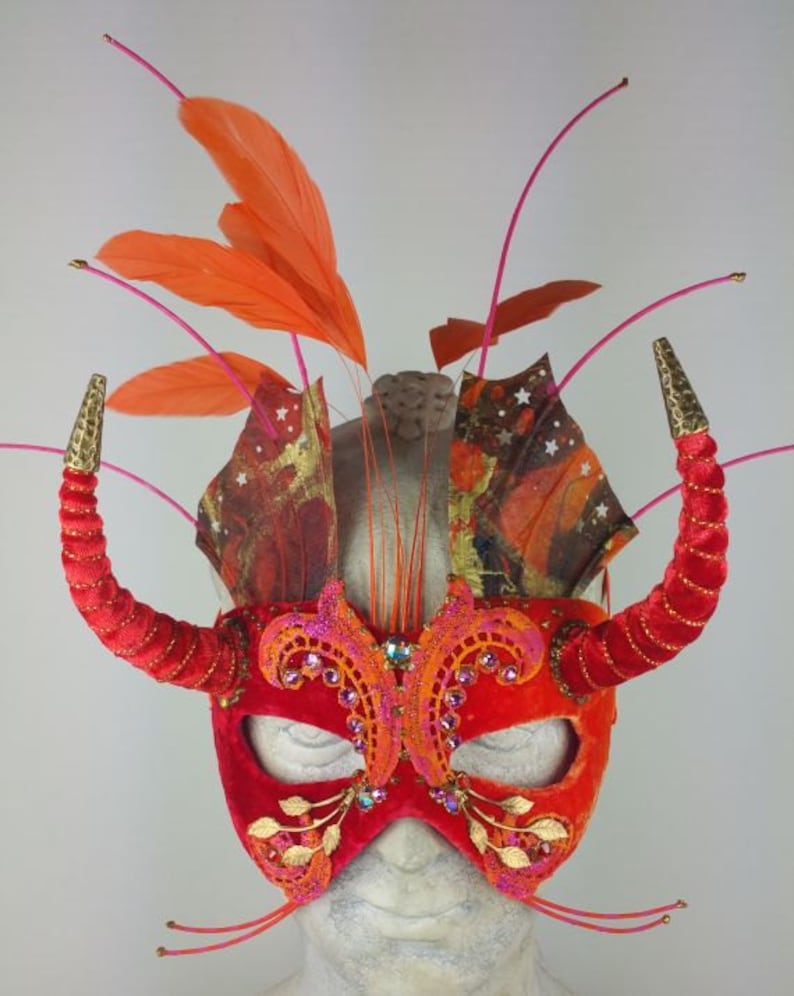 Orange Masquerade Mask//masquerade Mask Orange//mask | Etsy