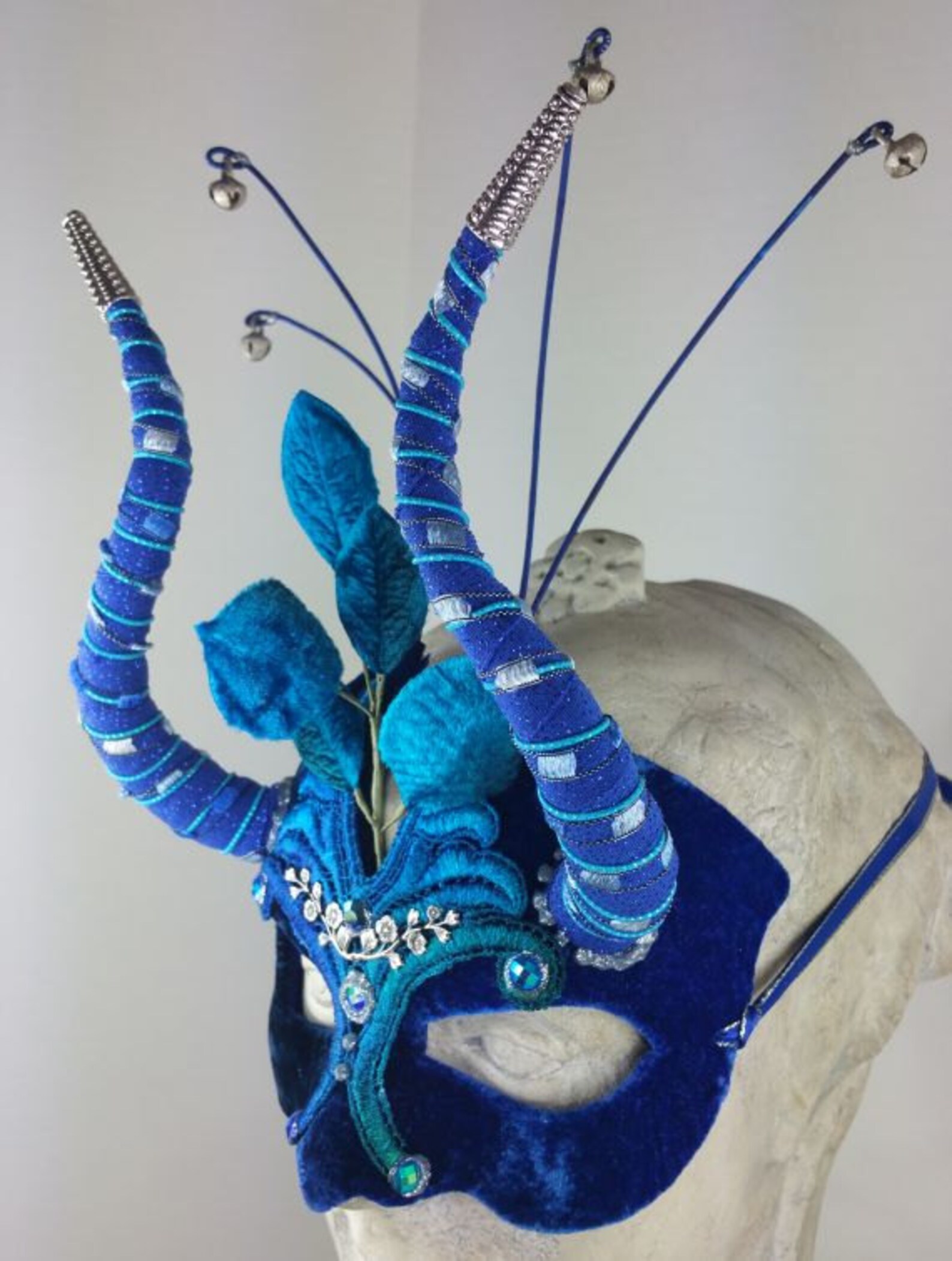 Blue Horned Masquerade Mask//Masquerade Mask | Etsy