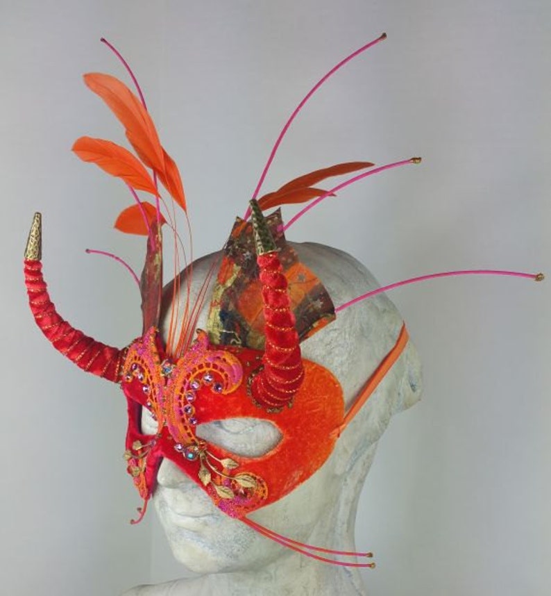 Orange Masquerade Mask//masquerade Mask Orange//mask | Etsy