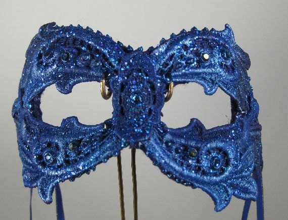 Blue All Lace Masquerade Mask - Etsy