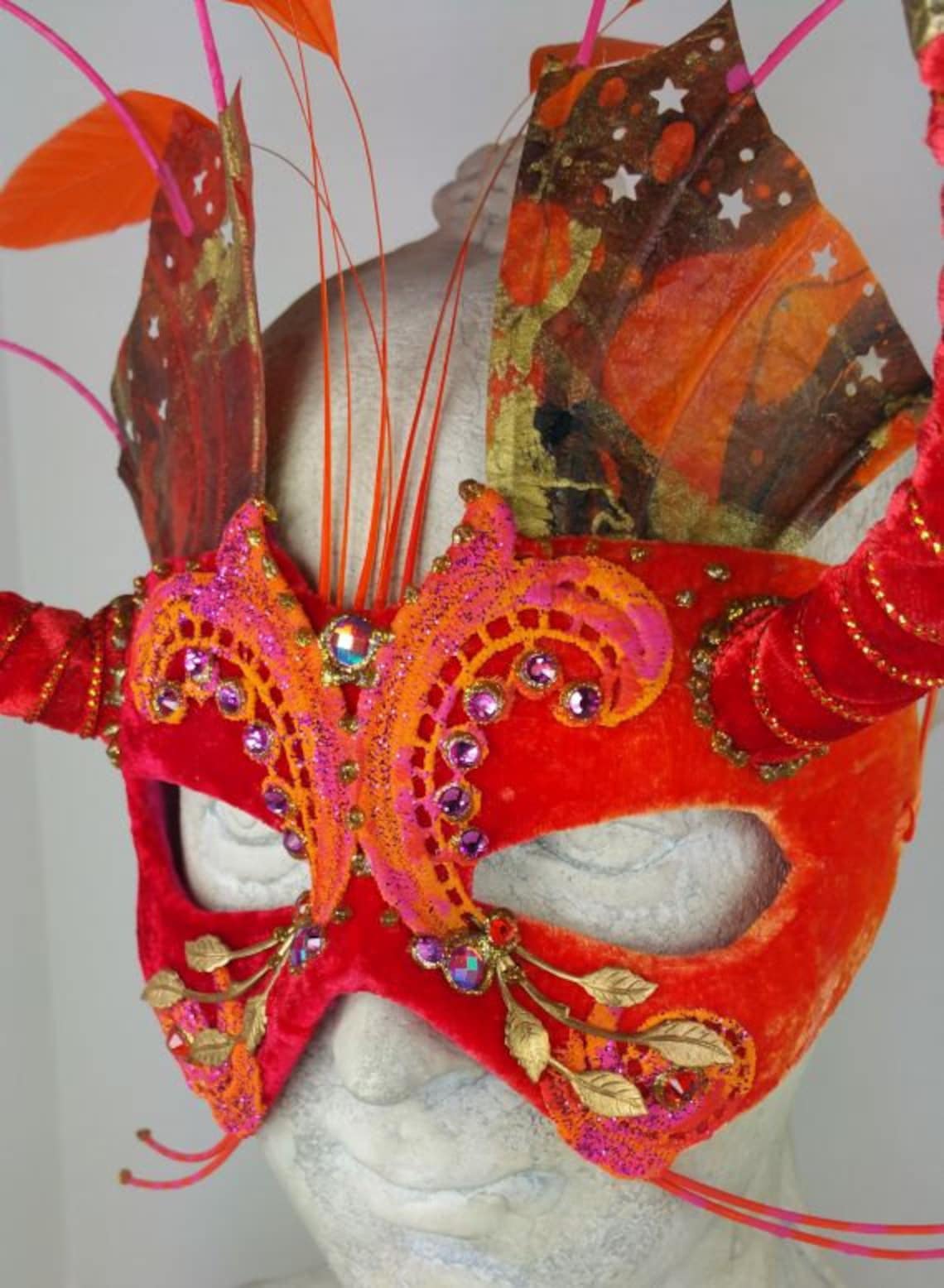 Orange Masquerade Mask//masquerade Mask Orange//mask | Etsy