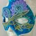 Blue Velvet Masquerade Mask: Lace, Rhinestones, and Bells - Etsy