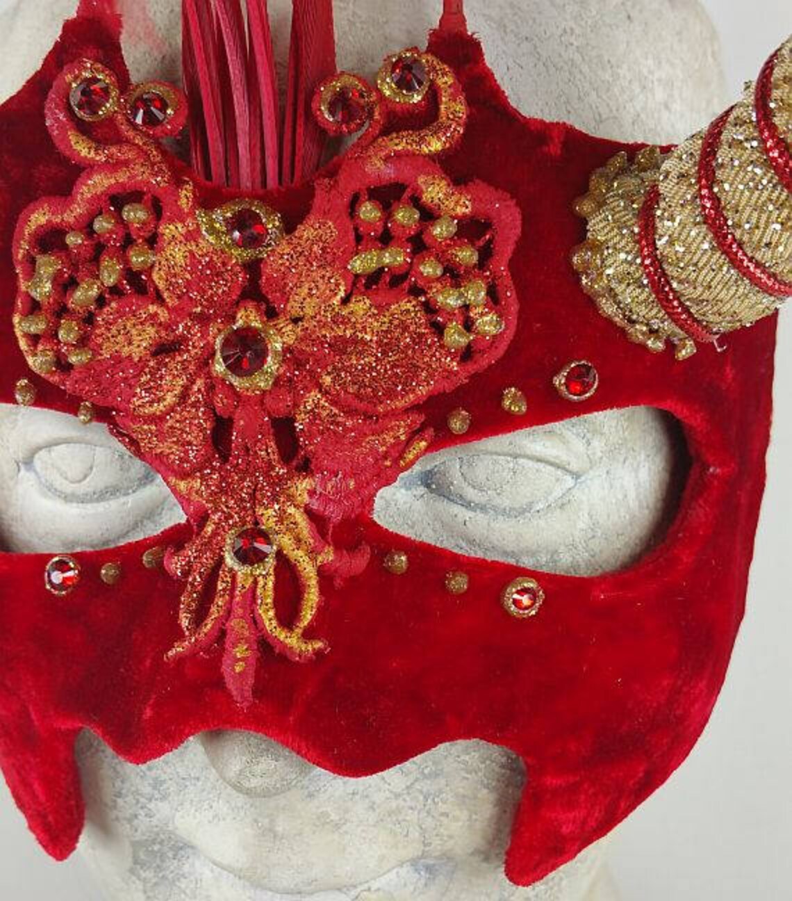 Red Masquerade Mask/masquerade Mask Red/mask | Etsy