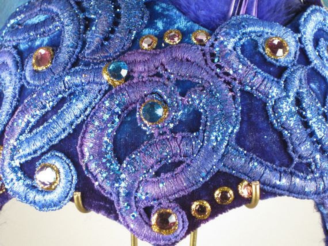 Blue Masquerade Headpiece//masquerade Headpiece Blue// | Etsy
