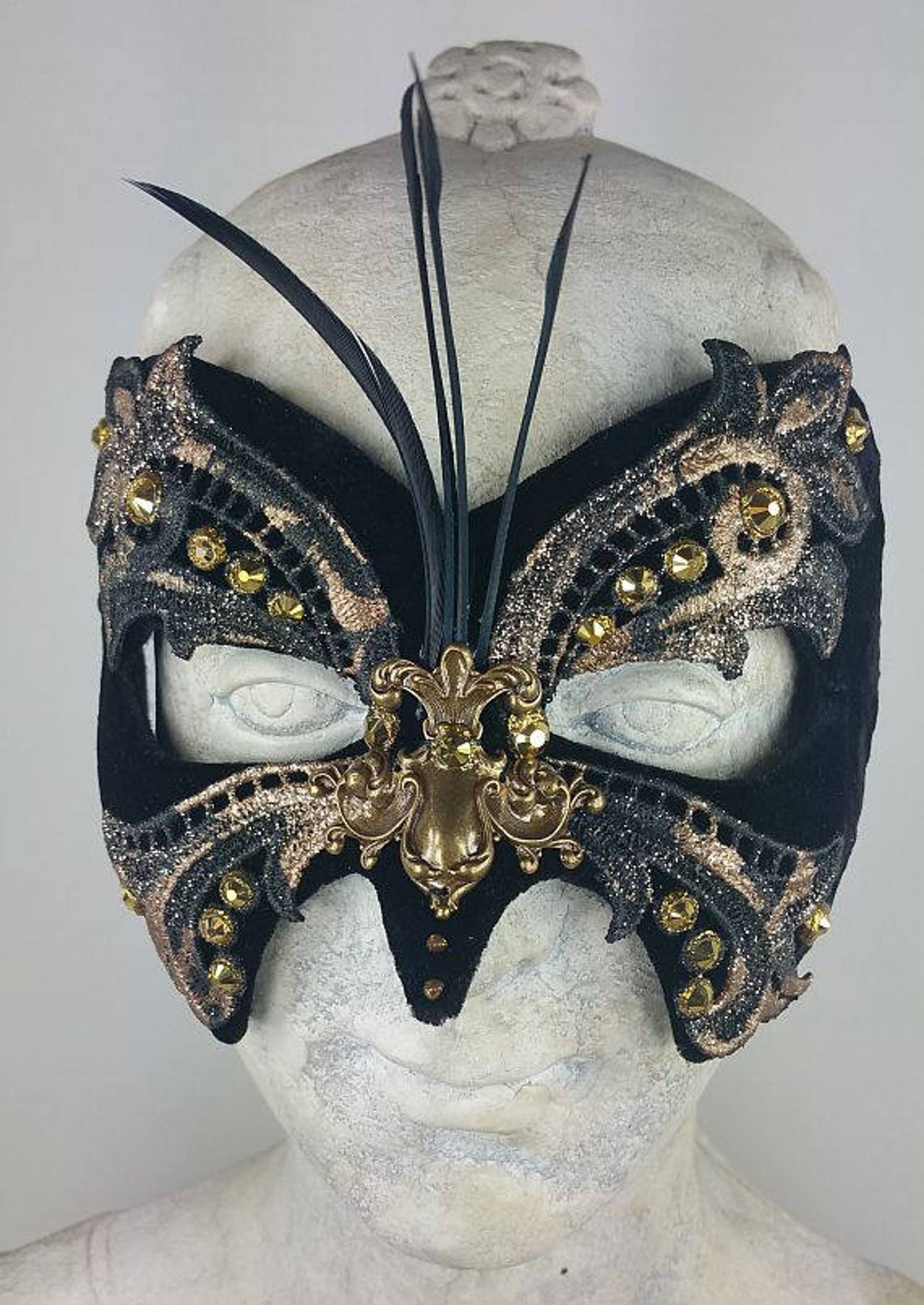 Black Costume Mask Mens Costume Mask Tuxedo Mask Simple | Etsy