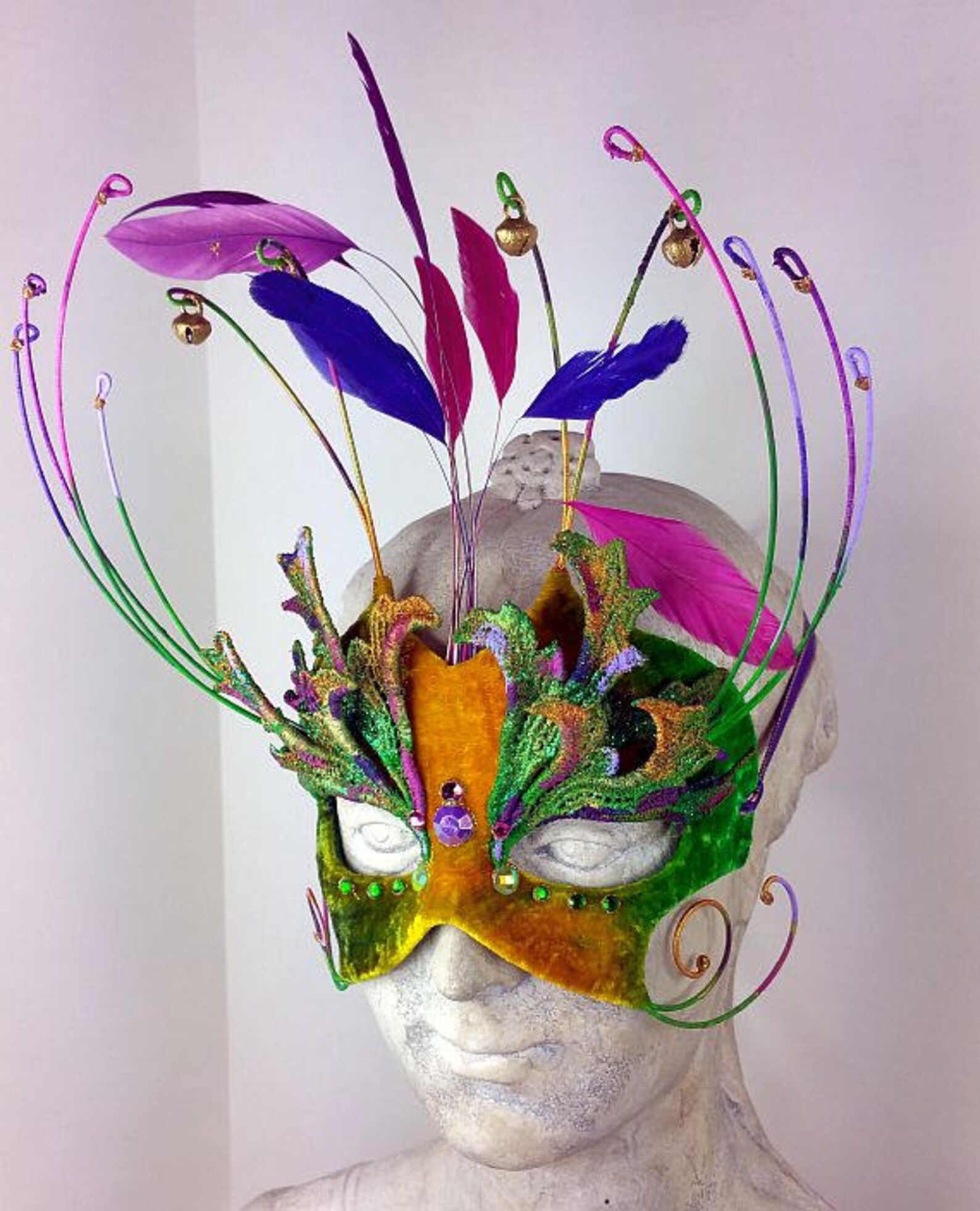 Green Rainbow Leaf Faerie Masquerade Mask//masquerade | Etsy