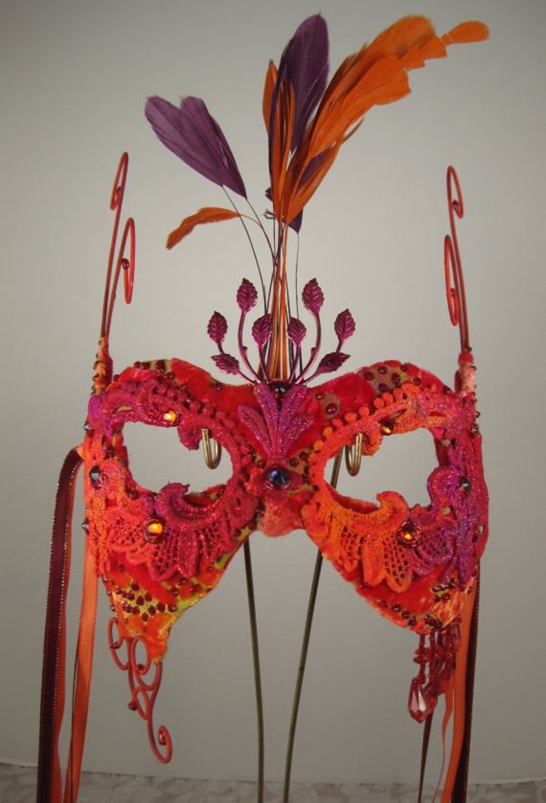 Orange Red Masquerade Mask//masquerade Mask//mask - Etsy