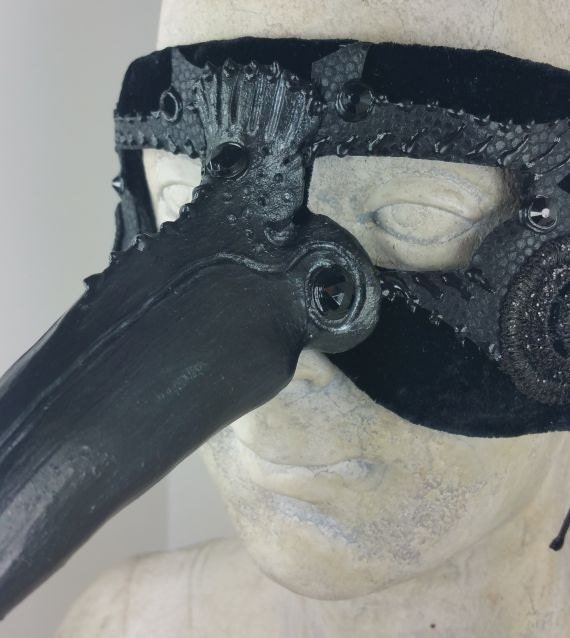 Raven Masquerade Mask Black//black Masquerade Mask//masquerade - Etsy