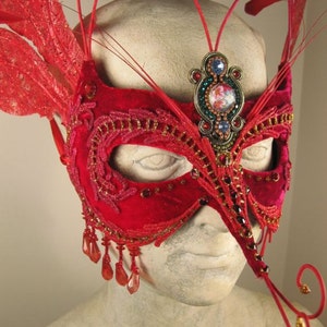 Red Faerie Masquerade Mask - Etsy
