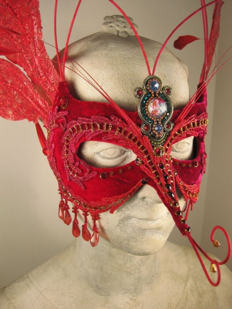 Red Faerie Masquerade Mask - Etsy