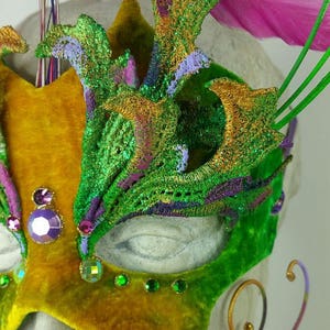 Green Rainbow Leaf Faerie Masquerade Mask//masquerade - Etsy