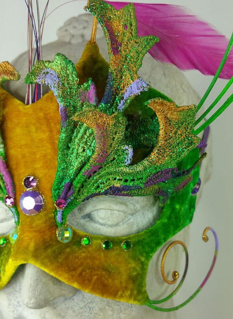 Green Rainbow Leaf Faerie Masquerade Mask//masquerade | Etsy