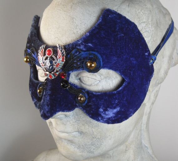 Blue Scarab Mens Masquerade Mask//halloween Masquerade - Etsy