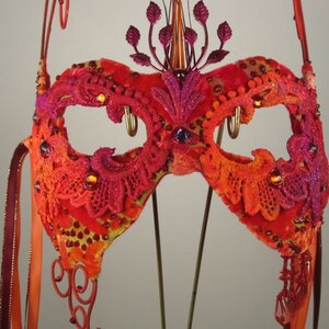 Orange Red Masquerade Mask//masquerade Mask//mask Masquerade ...