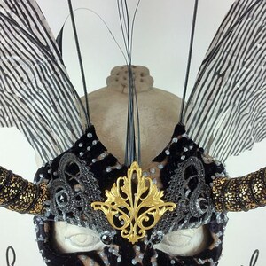 Black Gold Costume Mask,faerie Costume Mask,costume Party Mask ...