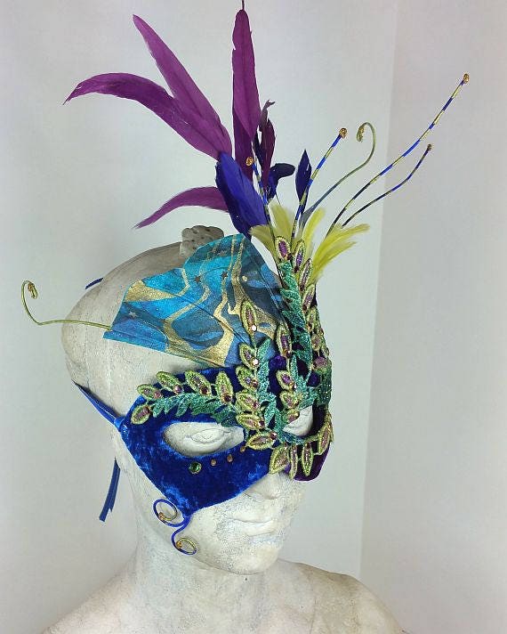 Blue Garden Faerie Masquerade Mask//Masquerade Mask//Mask | Etsy
