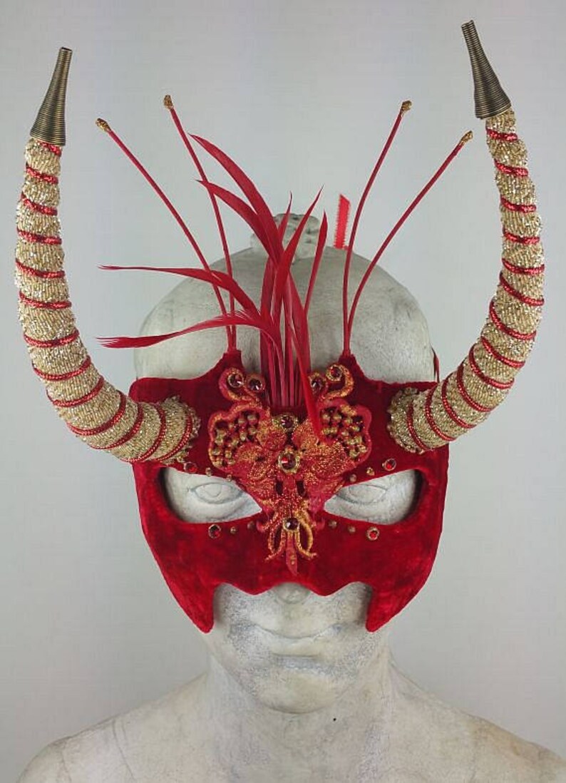 Red Masquerade Mask/masquerade Mask Red/mask | Etsy