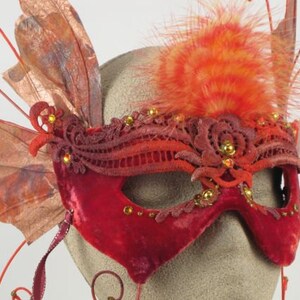 Red and Orange Masquerade Mask//masquerade Ball Mask//halloween ...