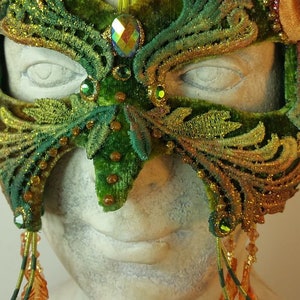Green Costume Mask, Horned Costume Mask, Faerie Wing Mask, Fantasy Mask ...