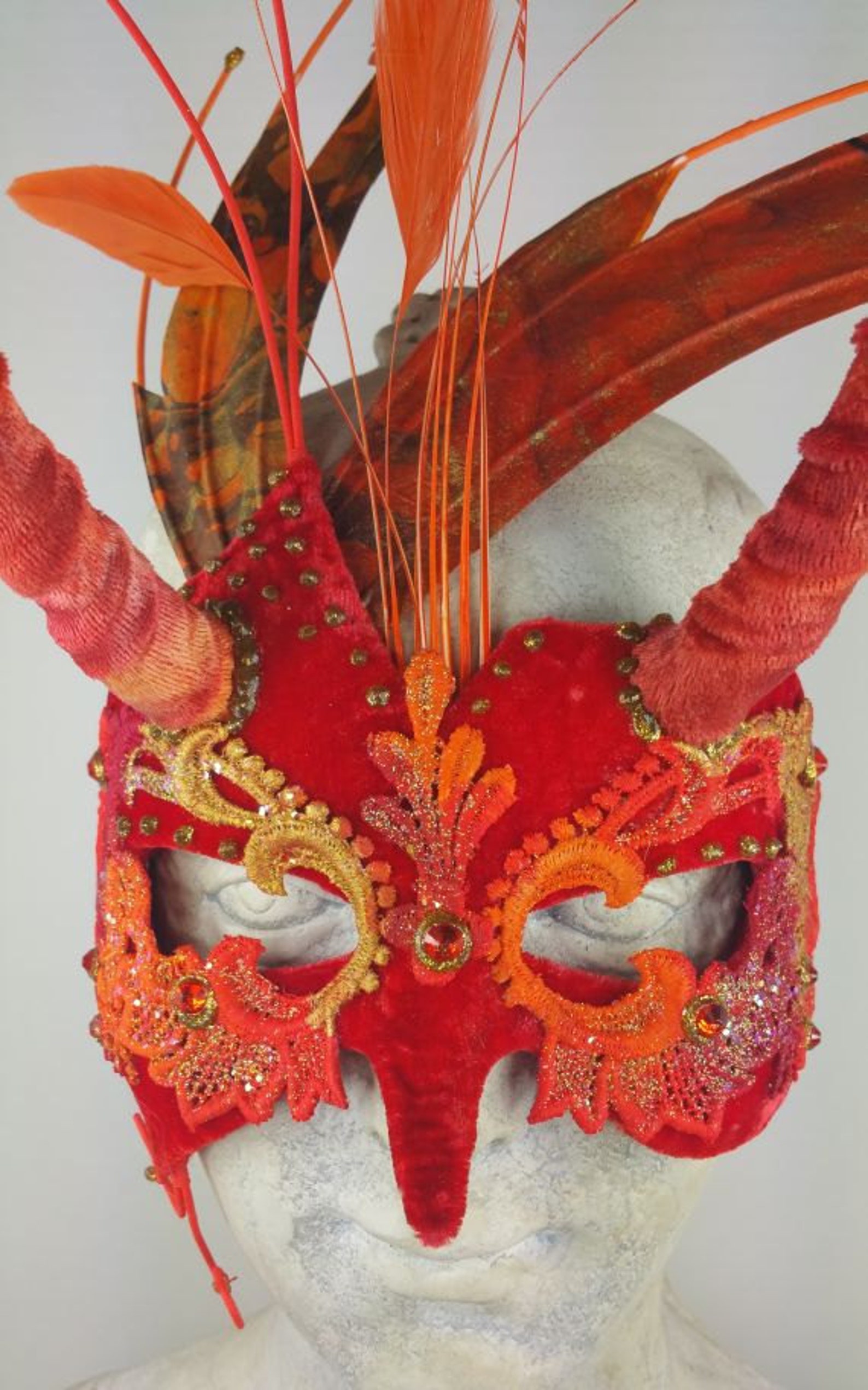 Masquerade Mask Orange//Orange Masquerade Mask//Masquerade | Etsy