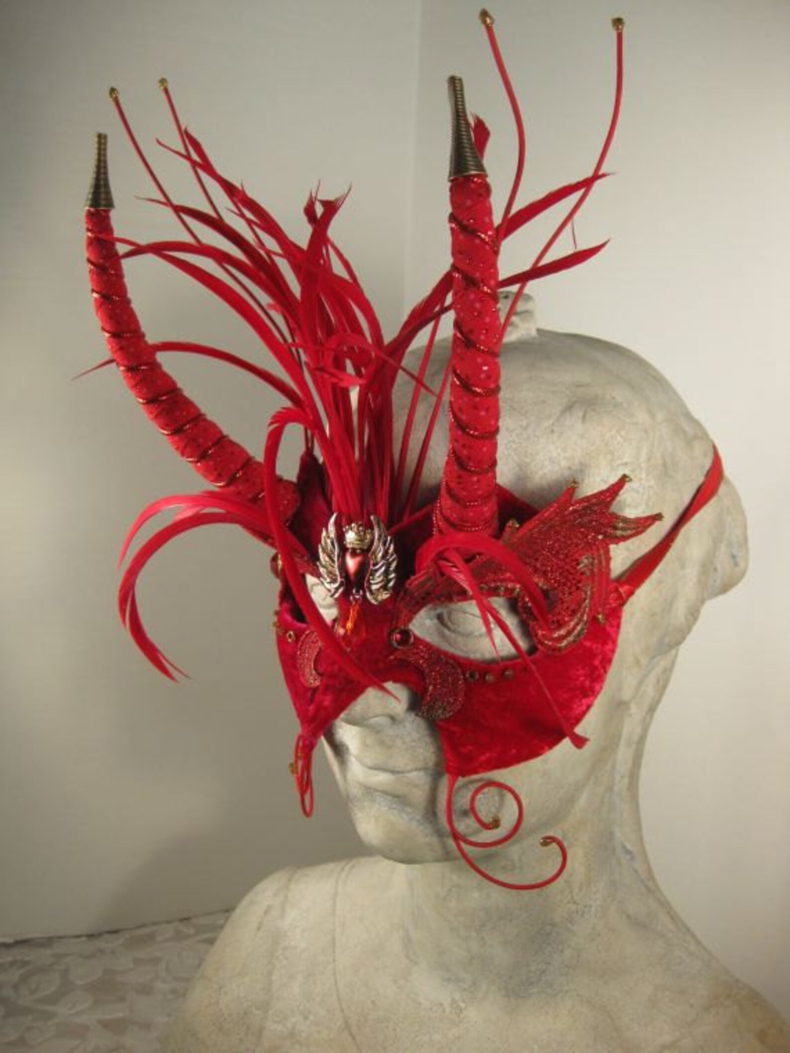 Red Demon Costume Mask Red Devil Masquerade Mask Masquerade | Etsy