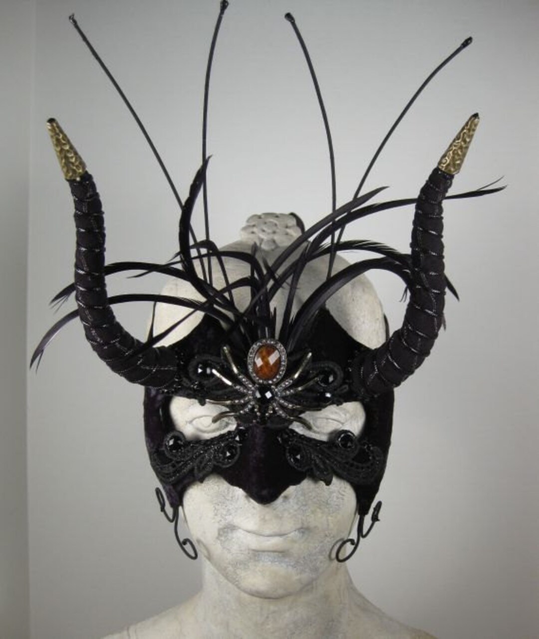 Masquerade Mask Black Spider//masquerade Ball Mask//halloween ...