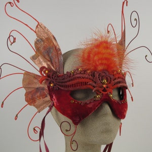 Red and Orange Masquerade Mask//masquerade Ball Mask//halloween ...