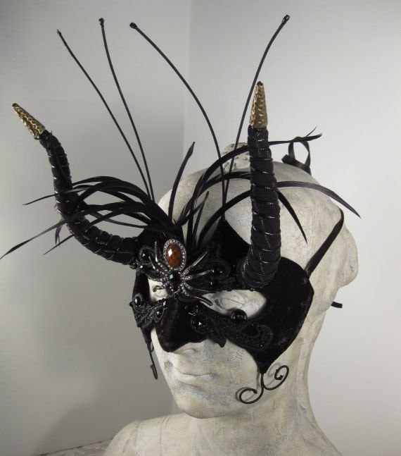 Masquerade Mask Black Spider//masquerade Ball Mask//halloween | Etsy