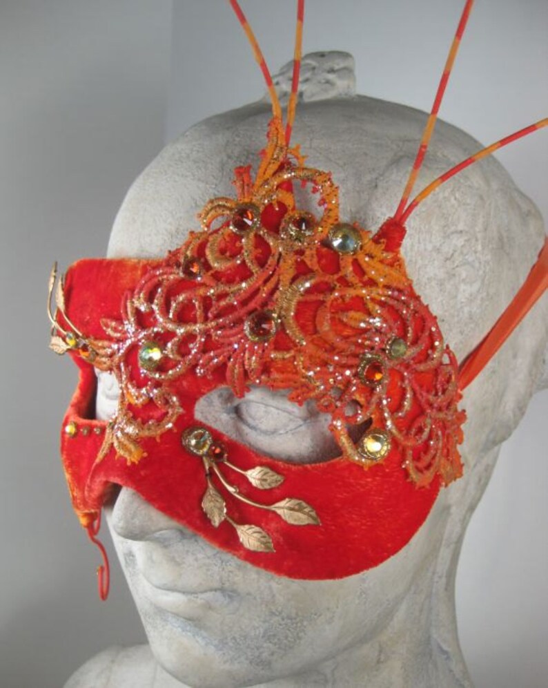 Masquerade Mask Orange//orange Masquerade Mask//masquerade - Etsy