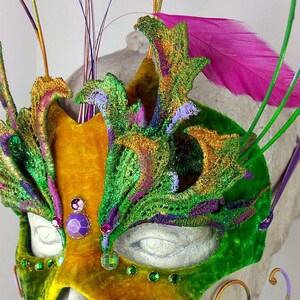 Green Rainbow Leaf Faerie Masquerade Mask//masquerade - Etsy